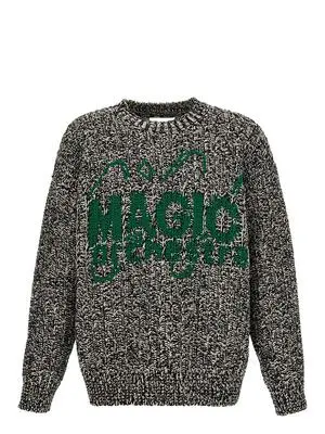 JIL SANDER JIL SANDER "Magic Orchestra" Logo Wool Blend Sweater Multicolor