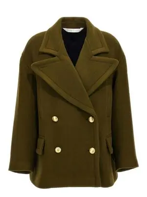 Palm Angels Double-breasted Coat - Green