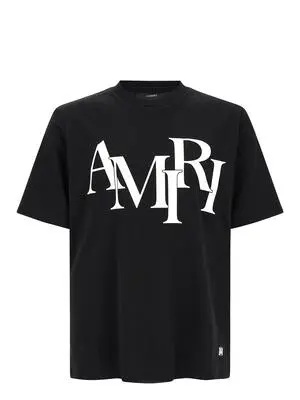 Amiri Staggered Logo' T-shirt - Black