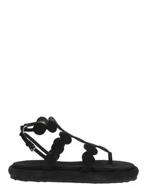 Pierre Hardy Suede Sandals With Geometric Cage Design And Platform Sole - Black