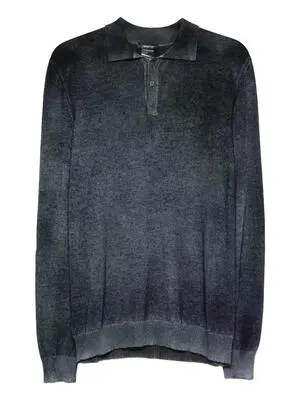 Avant Toi Faded-effect Polo Shirt - Black