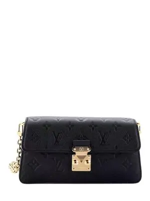 LOUIS VUITTON Pochette Métis Wallet On Chain Monogram Empreinte Leather Crossbody Bag - Black