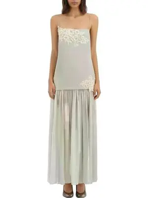 SIR. Noria Lace-trim Maxi Dress - Blue