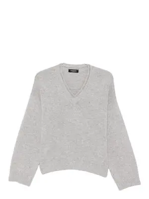 Fabiana Filippi Monili-trimmed V-neck Sweater - Grey
