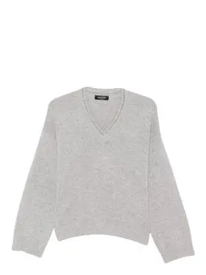 Fabiana Filippi Fabiana Filippi Monili-Trimmed V-Neck Sweater Grey
