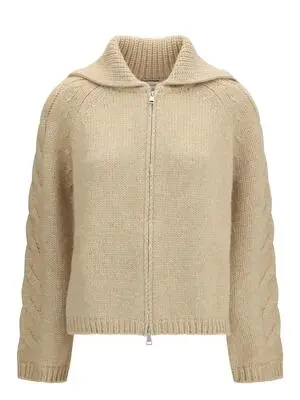 Moncler Moncler Alpaca And Wool Blend Zip Cardigan Multicolor