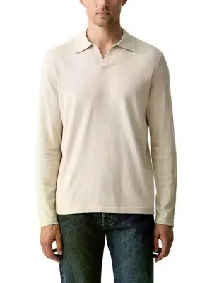 Marc O'polo Logo-embroidered Fine-knit V-neck Top - Grey