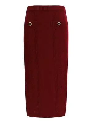Alessandra Rich Merino Wool Midi Skirt - Multicolor