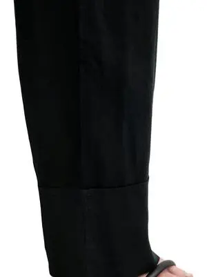 BENETTON BENETTON Linen Drawstring Waist Trousers Black