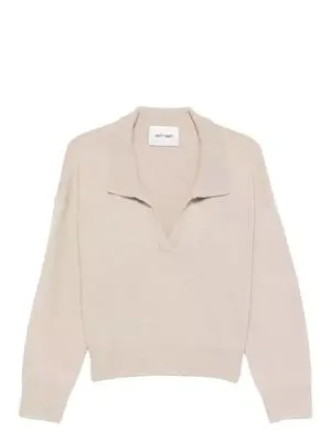 Soft Goat Relaxed-Fit Polo Sweater Neutrals