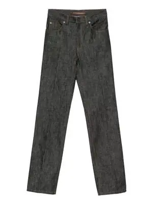 PETAR PETROV Petar Petrov Dark Frame Contrast-Stitch Straight-Leg Jeans