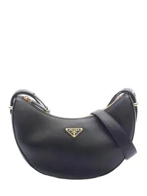 Prada Prada Arqué Leather Shoulder Bag Black