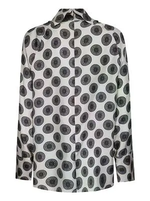 Alberto Biani Geometric Print Silk Shirt - Neutrals
