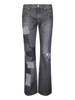 Junya Watanabe Patchwork Distressed Jeans - Grey