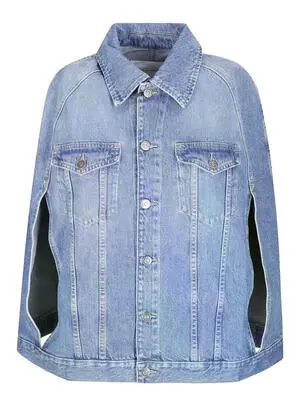 7 For All Mankind Denim Cape Jacket - Blue