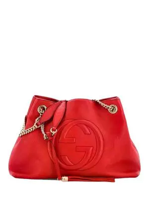 Gucci Soho Chain Strap Leather Medium Shoulder Bag - Red