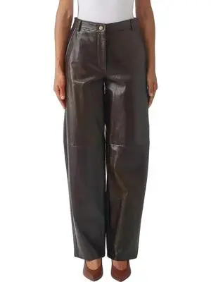 MAX MARA Max Mara Leather Wide-Leg Trousers