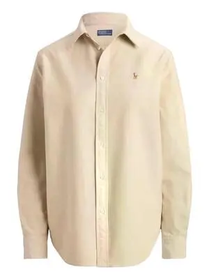 POLO RALPH LAUREN Polo Ralph Lauren Beige Cotton Polo Pony Motif Button-Down Shirt