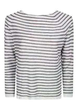 ARCHIVIO B Striped Cashmere Sweater - Grey