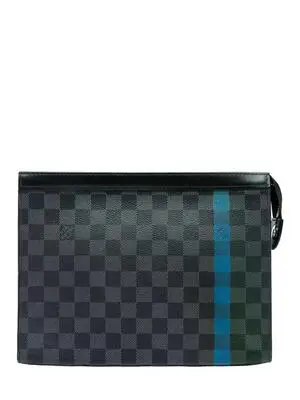 LOUIS VUITTON Damier Graphite Stripe Pochette Voyage Mm Clutch Bag - Black