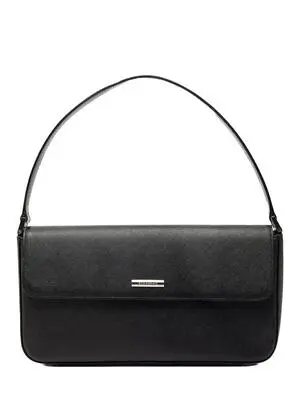 Burberry Leather Flap Shoulder Bag - Black