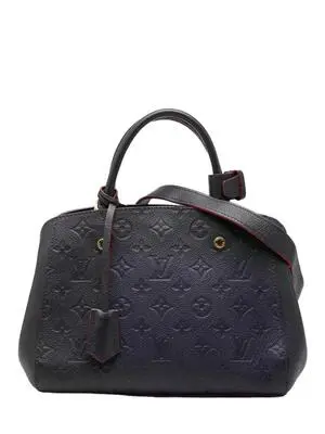 LOUIS VUITTON Monogram Empreinte Montaigne Bb Satchel - Blue