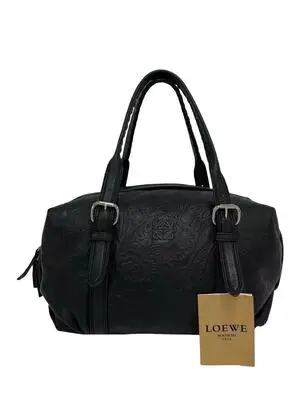 LOEWE LOEWE Leather Floral Embossed Handbag