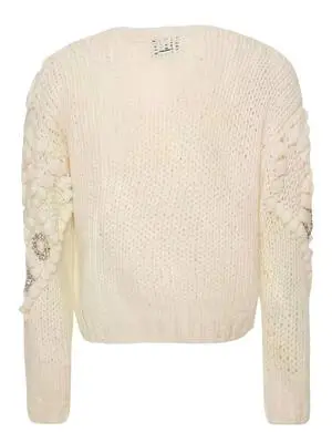 FRACOMINA Chunky-knit Cardigan With Crystal Embellishments - Neutrals