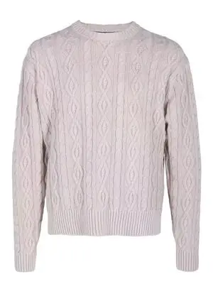 ALEX MILL Cable-knit Crew-neck Sweater - Neutrals