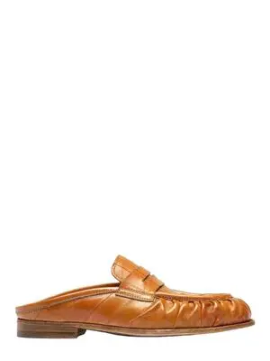 Officine Creative Ruched Penny-slot Mules - Neutrals
