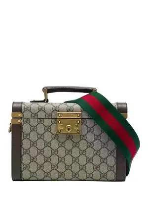 GUCCI Gucci GG Supreme Web Savoy Top Handle Beauty Case Satchel