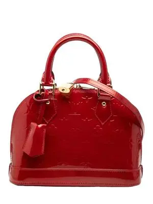 LOUIS VUITTON Monogram Vernis Alma Bb Satchel - Red