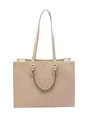 LOUIS VUITTON Louis Vuitton Monogram Empreinte OnTheGo MM Satchel Neutrals