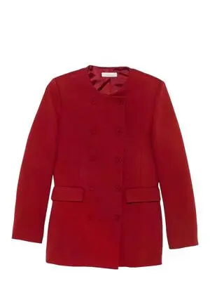 Liviana Conti Crew-neck Double-breasted Coat - Red