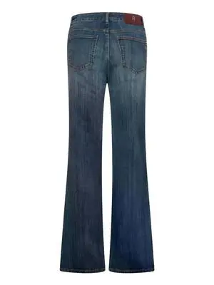 FRACOMINA Flower-button Flared Jeans - Blue