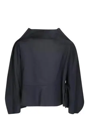 Comme Des Garçons Wool Jacket With Peter Pan Collar - Black