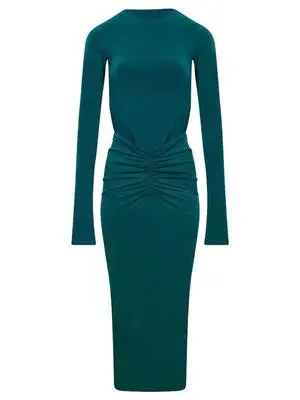 Andamane ANDAMANE Heloise Ruched Midi Dress Blue