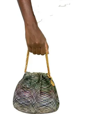 Missoni Stereo Flame Pattern Drawstring Tote Bag - Grey