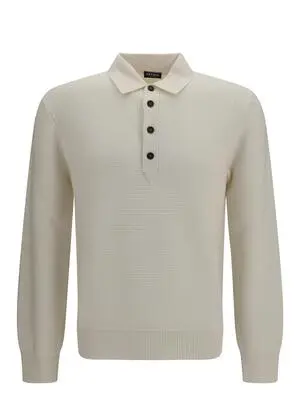 Zegna Long-sleeve Cashmere Polo Shirt - Multicolor