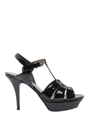Saint Laurent Leather Sandals With Buckle - Black