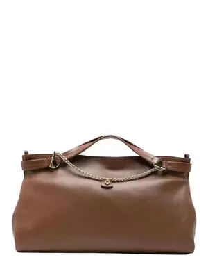 Orciani Chain-link Leather Tote Bag - Brown