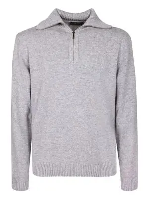 ZANONE Quarter-zip Knitted Sweater - Grey