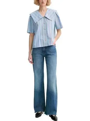 Marc O'polo Striped Sailor-collar Shirt - Blue