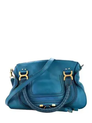 Chloé Marcie Leather Medium Satchel - Blue