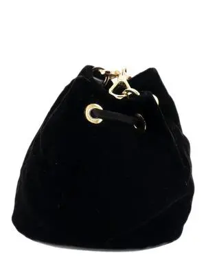 Prada Velvet Mini Bucket Bag With Triangle Logo - Black