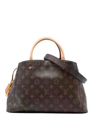 LOUIS VUITTON Monogram Montaigne Mm Satchel - Brown