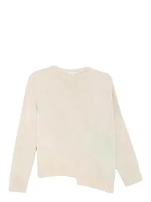 Liviana Conti Asymmetric Hem Round Neck Sweater - Neutrals