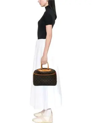 LOUIS VUITTON Monogram Deauville Handbag - Brown