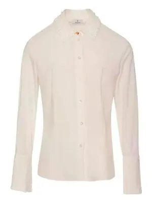 FRACOMINA Embellished Collar Shirt - Neutrals