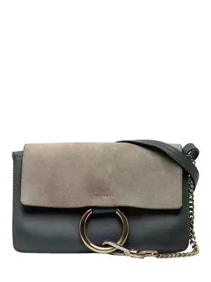 Chloé Chloé Suede And Calfskin Faye Crossbody Bag Grey